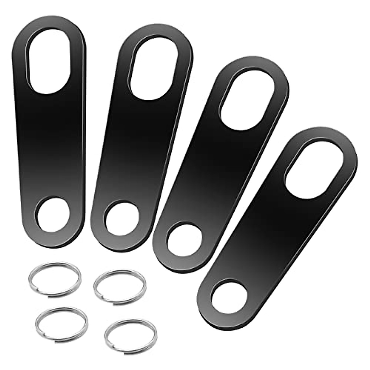 CHIMUYU Guardian Luck Bell Hanger 4 PCS Bike Motorcycle Bell Hangers with 4 PCS Split Rings (Black)