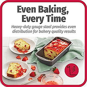 GoodCook Set of 2 Medium 8" x 4" Nonstick Steel Bread Loaf Pans, Gray (4244)