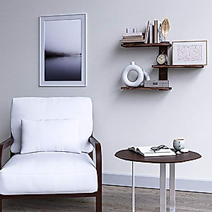 Rustic State Passi Wall Mount 3 Tier Adjustable Floating Shelves Solid Wood with Bracket - Picture Ledge Photo Frame Display for Living Room Office Kitchen Bedroom Bathroom Farmhouse Décor