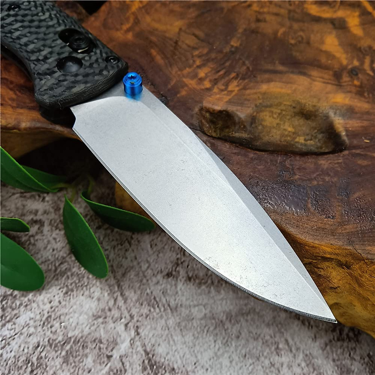 Outdoor Camping EDC Folding Pocket Knife For Men, Carbon Fiber Handle Lock With Pocket Clip, Everyday Carry Thumb Studs Manual Open