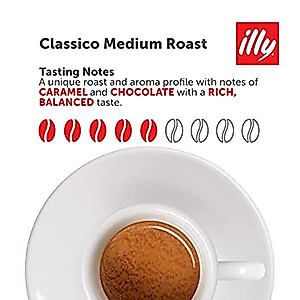 Illy Classico E.S.E. Pods , Medium Roast, Classic Roast with Notes of Chocolate & Caramel, 100% Arabica Coffee, All-Natural, No Preservatives, 18 Count (Pack of 1)