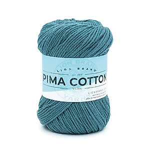 Lion Brand Yarn Pima Cotton Yarn, Dragonfly, 1 Skein