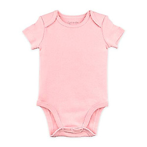 Mac & Moon Organic Cotton 5-Pack Short Sleeve Bodysuits in Bunny Floral Tones, Baby Girl