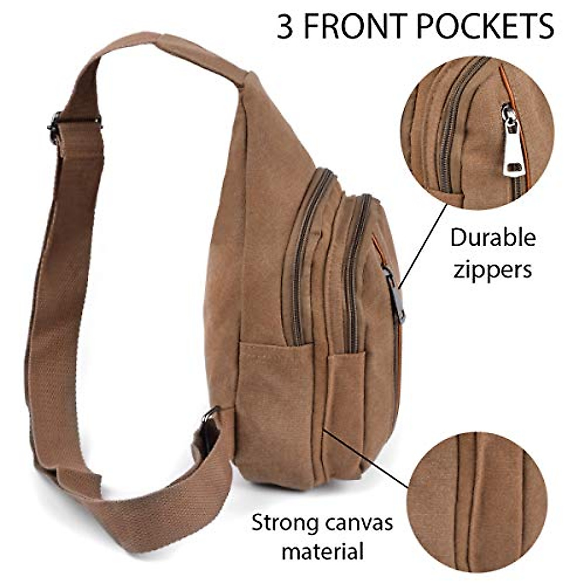 WESTEND Crossbody Canvas Sling Bag with Adjustable Strap-Travel Small Daypack