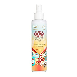 Pacifica Beauty, Indian Coconut Nectar Hair Perfume & Body Mist, Coconut and Creamy Vanilla Scent, Natural + Essential Oils, Alcohol Free, 100% Vegan and Cruelty Free, Clean Fragrance