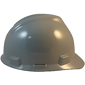 MSA V Small Size Cap Style Hard Hats w/FasTrac III Suspensions and Handy Tote Bag - Gray