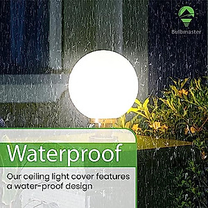 BULBMASTER Glass Light Cover Safety Globe Guard for Kitchen Hood Light Bulb Cover Vaporproof Glass (6 Inch White Globe)