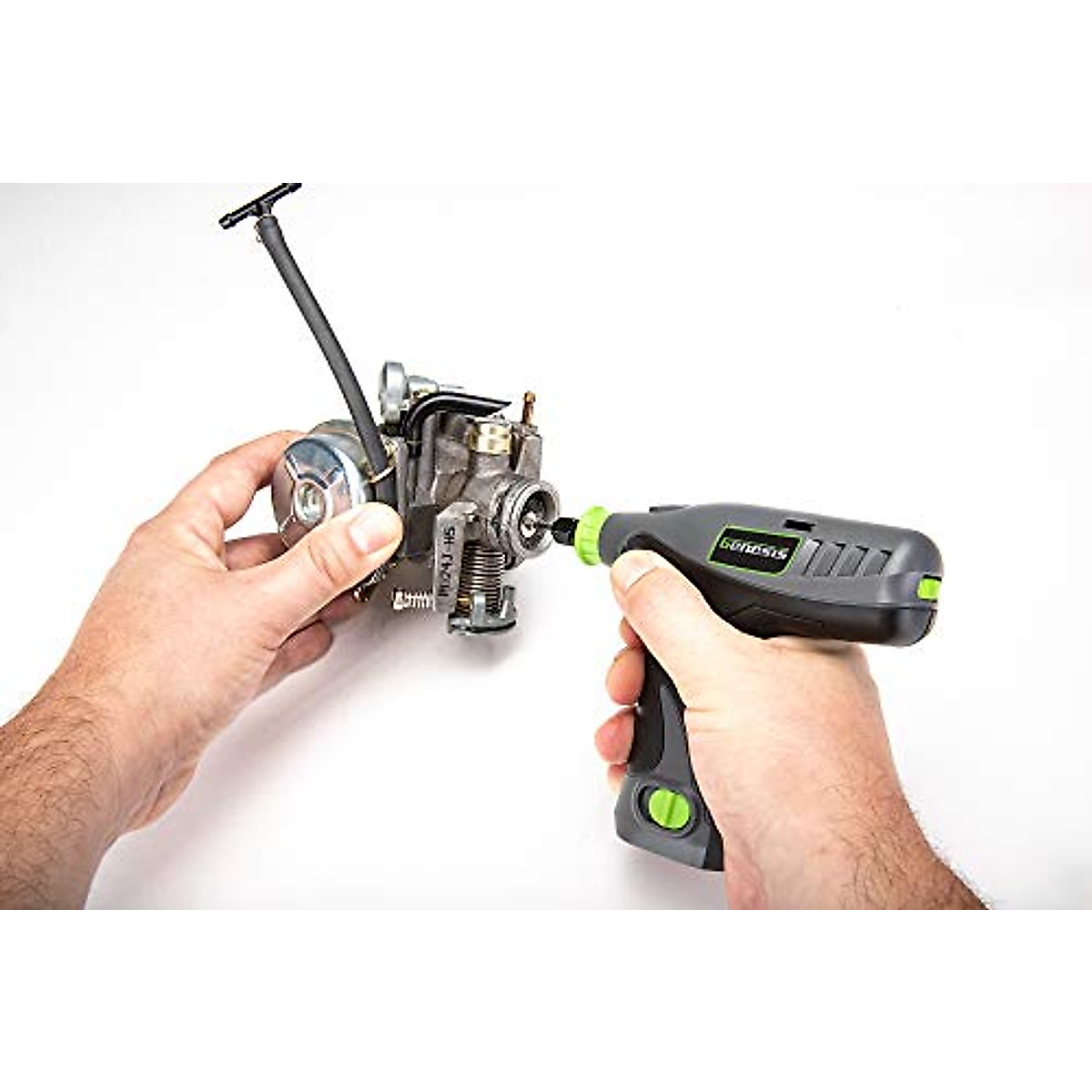 Genesis GLRT08B-65 8V Variable Speed Rotary Tool with Removeable Lithium-Ion Battery Pack, Charging Stand, 120-Volt ETL Wall Adapter, and 64-Piece Universal Accessory Set