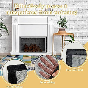 YEXEXINM Fireplace Screen Mesh Cover， PVC Fireplace Cover Pet Proof Fireplace Safety Cover to Prevent Baby and Pet Near Idle Fireplace Pet Cover Net for Fireplace to Keep Bugs Out 39.4×31.5inches