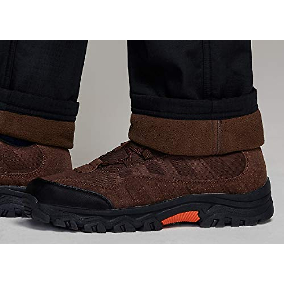 CQR Men's Winter Tactical Cargo Pants, Thermal Fleece Lined Outdoor Snow Ski Hiking Work, Fleece Cargo Black, 30W x 30L