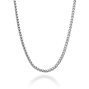 Miabella Solid 925 Sterling Silver Italian 2mm Franco Square Box Link Chain Necklace for Men Women Made in Italy (Length 20 Inches)