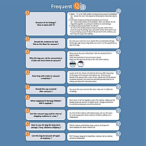 Queen/Full/Full-XL Foam Mattress Vacuum Bag with Blue Zipper, Mattress Storage Bag