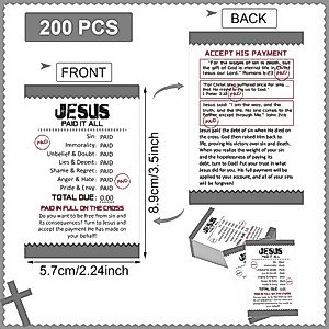 Noveread 200 Pcs Gospel Tract Card Salvation Cards Pocket Holy Postcard Prayer Postcards Christian Inspirational Bible Verses Bookmark for Christian Gift(Classic Color,Jesus Paid It All)