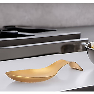 RONDURE Elegant Spoon Rest Holder for Stove Top - Cooking and Kitchen Utensil Holder - Retro Gold Culinary rest