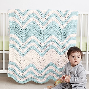 Bernat Baby Blanket Yarn - Big Ball (10.5 oz) - 2 Pack with Pattern Cards in Color (Seafoam)