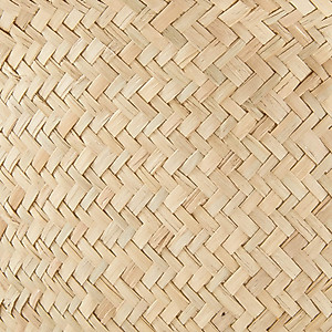 Americanflat Natural Hand-Woven Palm and Seagrass Belly Baskets (11" Tall)