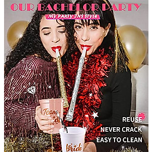 Bachelorette Party Favors Cups (11 packs),Bride & Team Bride Decorations Supplies for Wedding Shower Reusable Plastic Cups