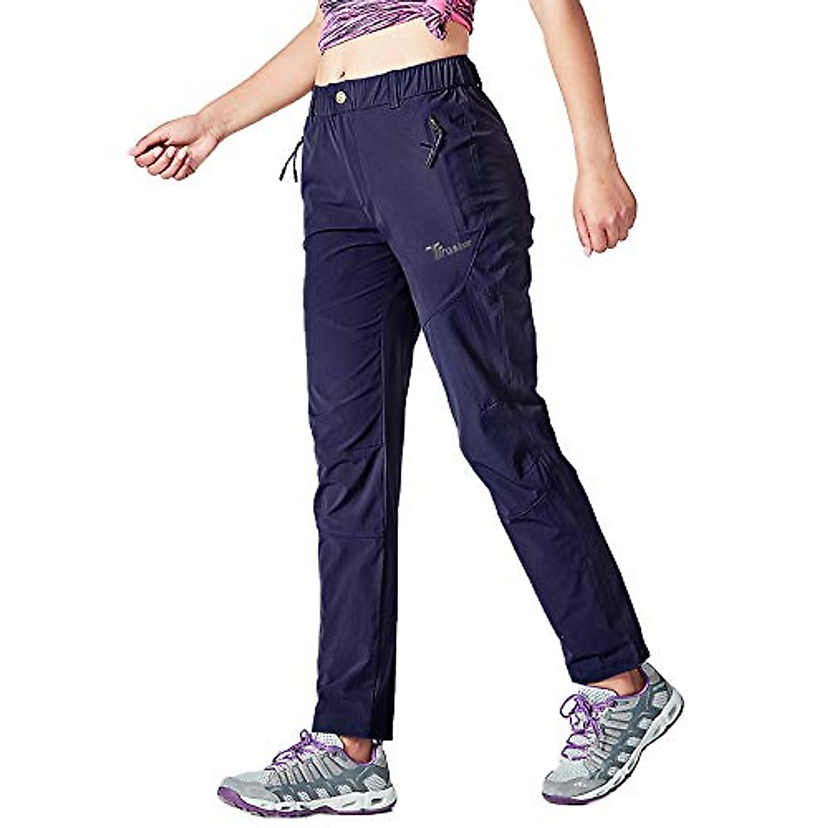 Gopune Women's Outdoor Hiking Travel Pants Lightweight Stretch Active Pants (Navy,XS)