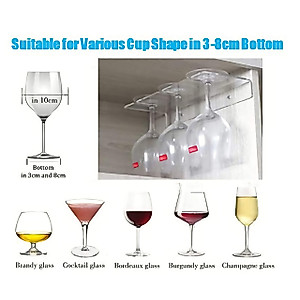 Generic Brands Stemware Rack,Wine Glasses Holder Under Cabinet Organization and Storage Set of 2, Clear Acrylic Finish 11 Inch Wine Glass Rack