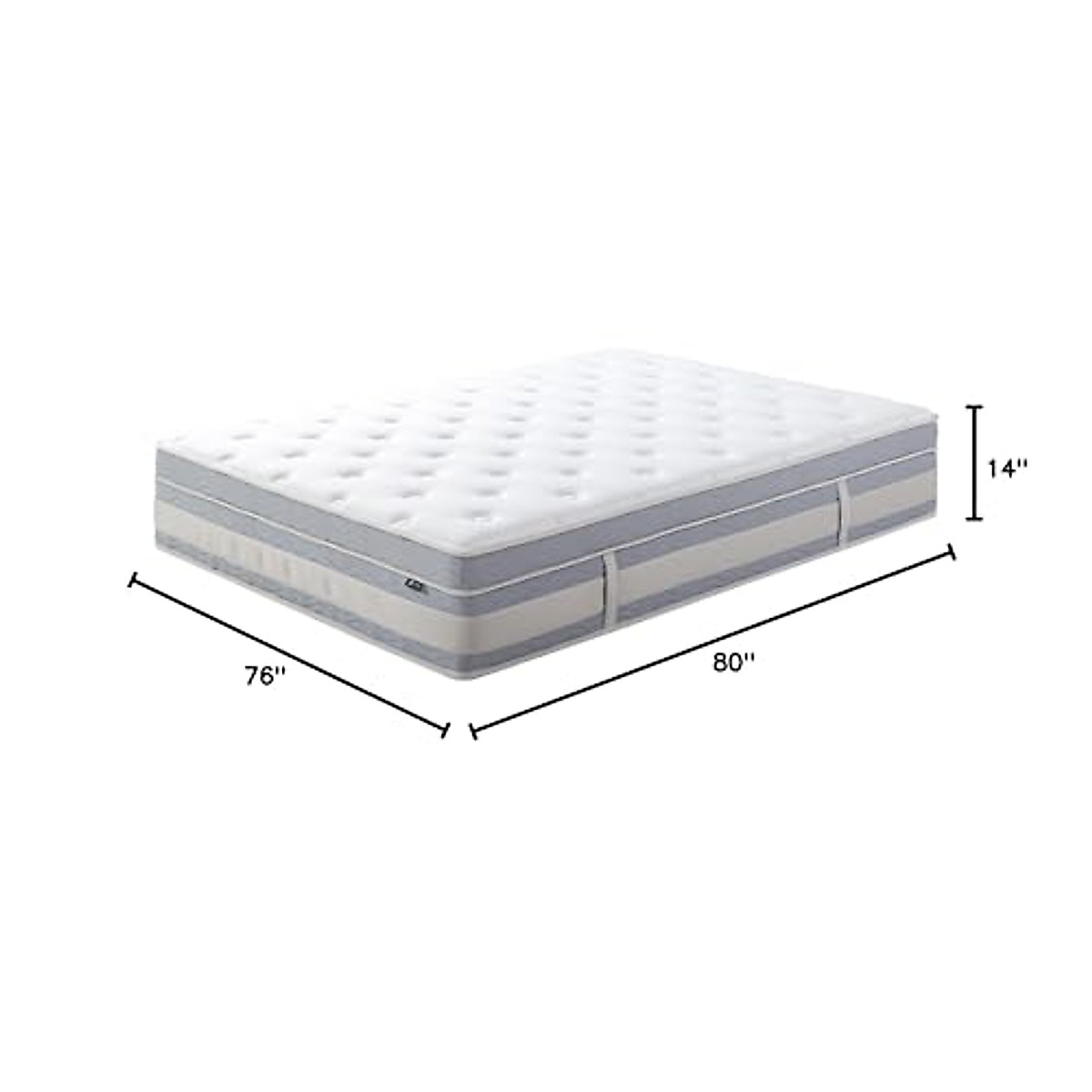 ZINUS 14 Inch Cooling Comfort Support Hybrid Mattress [New Version], King, Fiberglass Free, Medium Plush, Cooling Motion Isolation, Certified Safe Foams & Fabric, Mattress in A Box