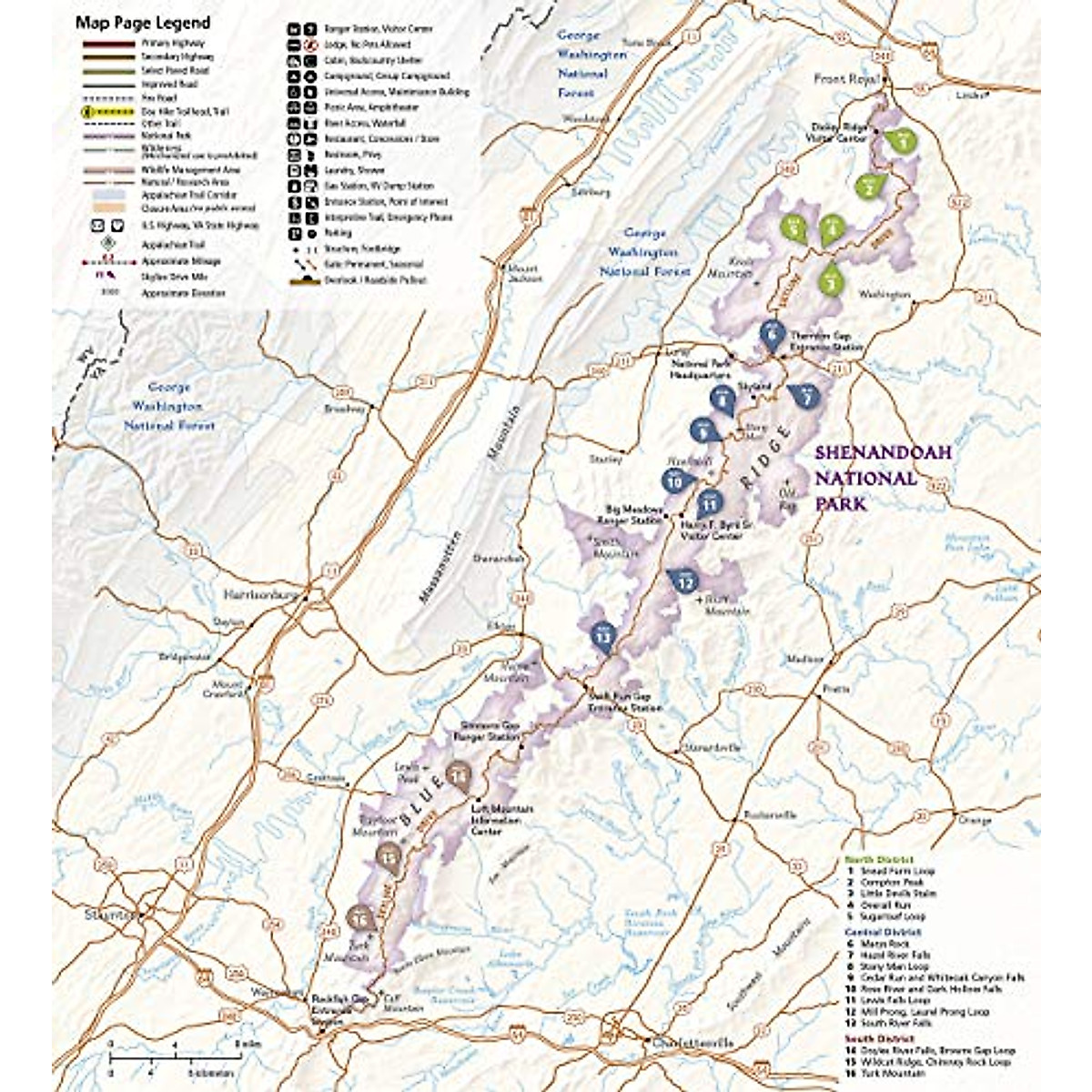 Shenandoah National Park Day Hikes Map (National Geographic Topographic Map Guide, 1703)