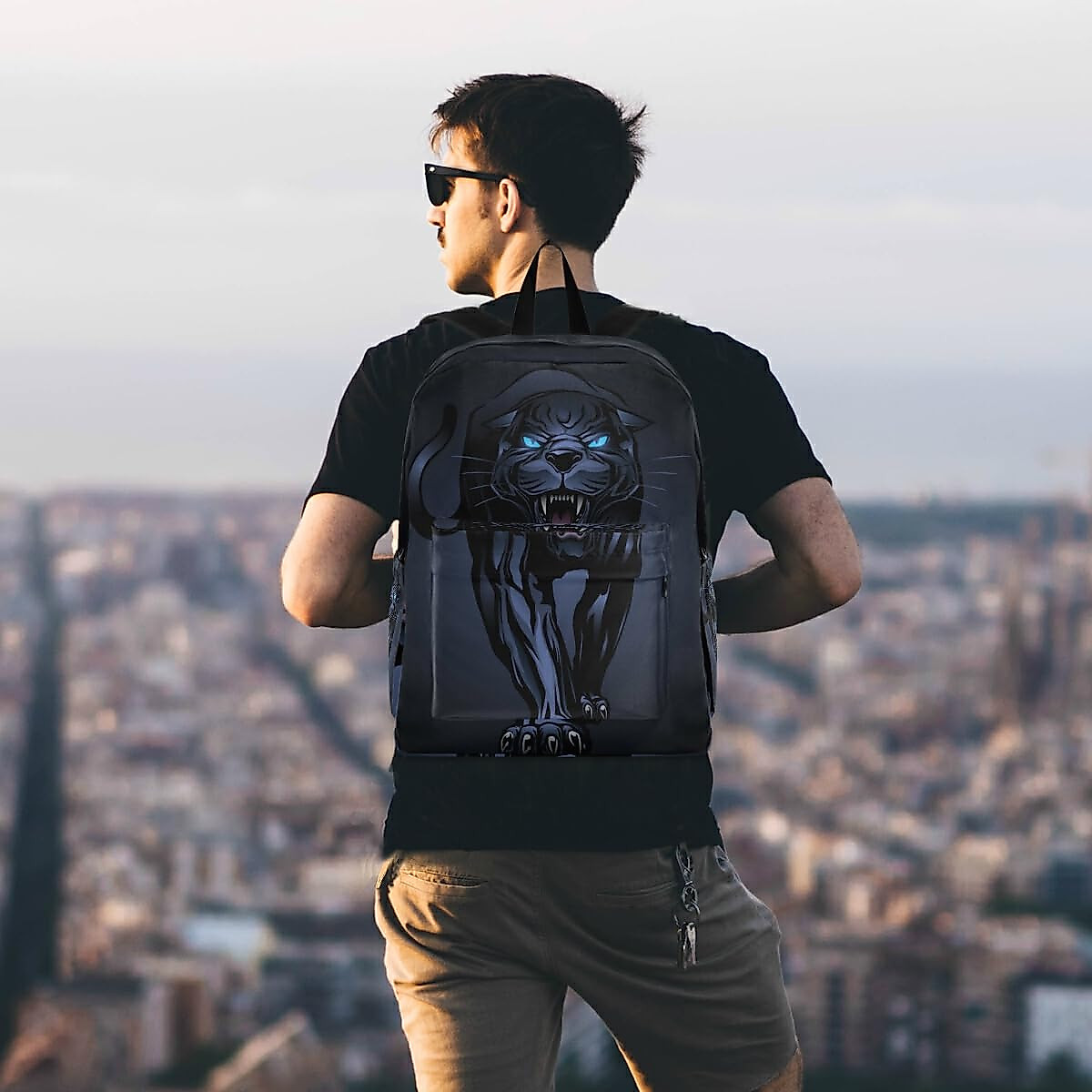 Backpack Travel Rucksack, Roaring Black Panther Lightweight School Bag for Students Teens Girls Boys