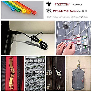 1200 Pieces Colored Zip Ties, Multi-Purpose Assorted Colorful Self-Locking Nylon Cable Zip Ties in 12 Different colour for Home Office Garden Garage and Workshop,4 inch
