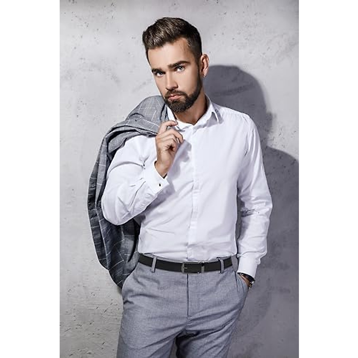 Carlo Fellini Mens Belt Genuine Leather Ratchet Belt - Dress Belts For Men Slide Belt for Men