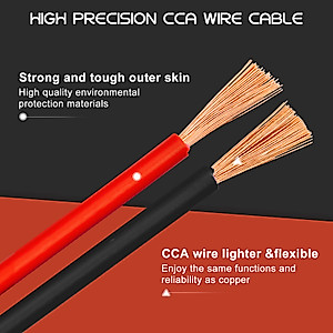 Askcable 16Gauge 100FT Electrical Wire Cable Flexible Wire Extension Cord 16AWG Copper Clad Aluminum Copper Wire 2 Conductors Red Black Parallel Wire line Hookup LED Lighting Strips 12V/24V DC Cable