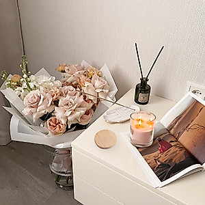 CONNOO 12Pack 10 OZ Clear Glass Candle Jars with Bamboo Lids for Making Candles, Large Size Empty Candle Tins with Wooden Lids, Bulk Clean Candle Containers - Dishwasher Safe