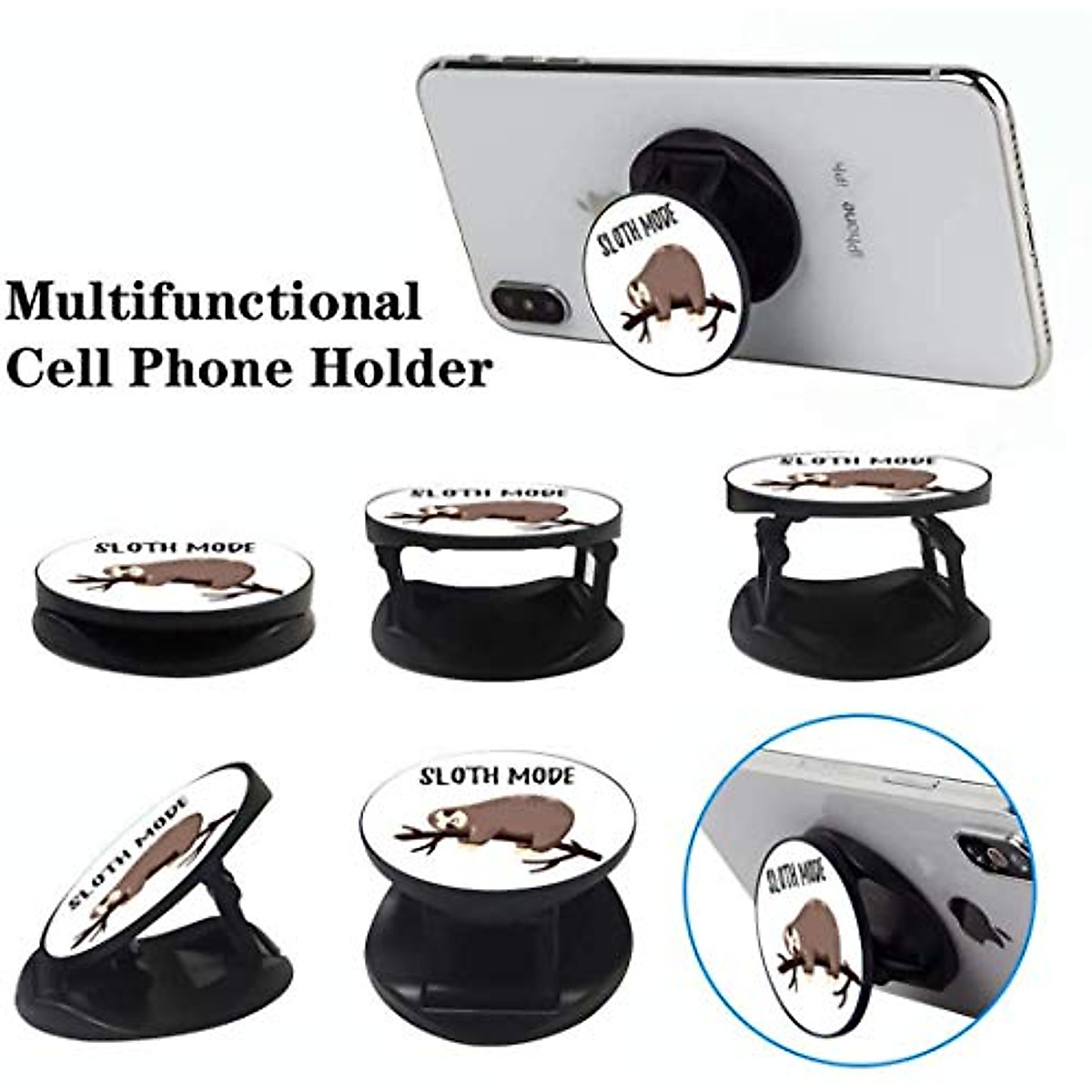 4 Pack Foldable Expanding Cell Phone Finger Stand Holder Compatible with All Smartphones and Tablets Follow Me Not Today Sloth Mode