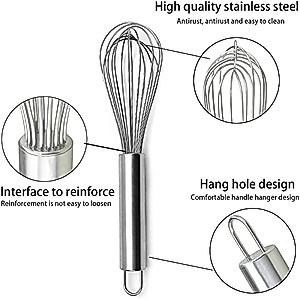 Whisks,Kitchen Whisk Steel,12 Inch Steel Sturdy Wire Whisks for Cooking,Use for Blending,Whisking,Beating or Stirring