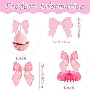 50Pcs Pink Bow Balloons, Pink Bow Coquette Party Decorations, Pink Bow Party Supplies