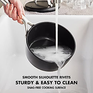 GreenPan GP5 Hard Anodized Advanced Healthy Ceramic Nonstick, 2QT Saucepan Pot with Insulated Lid, PFAS-Free, Induction, Dishwasher Safe, Oven & Broiler Safe, Black