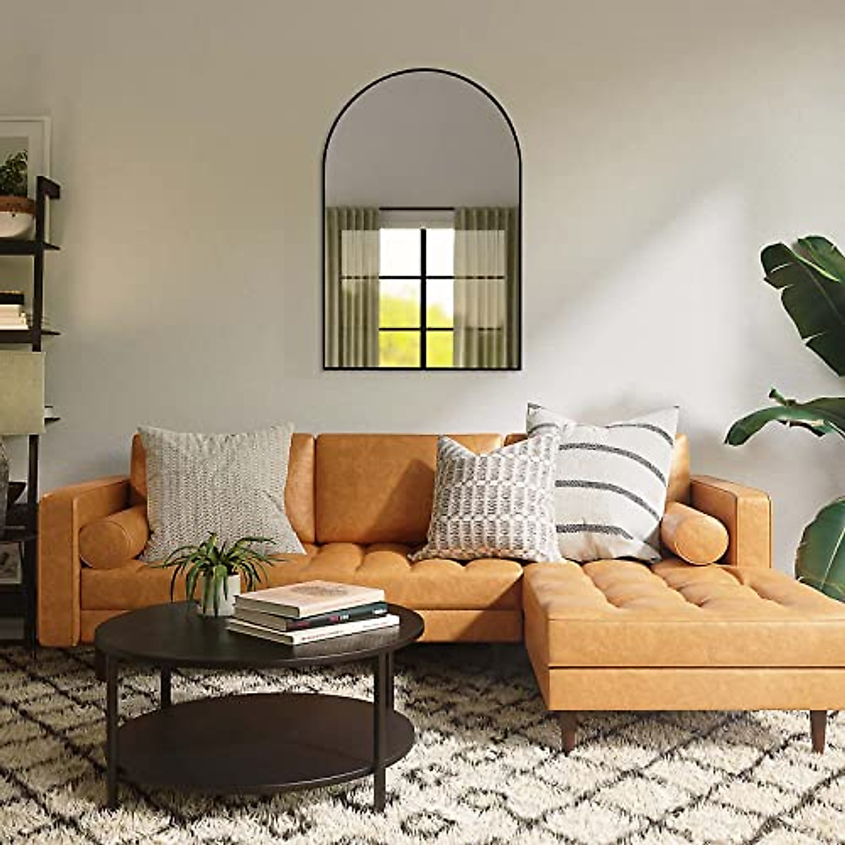 QDSSDECO Arched Mirror Black Vanity Wall Mirrors with Aluminum Frame for Bathroom, Living Room, Entryway, 24"x36"