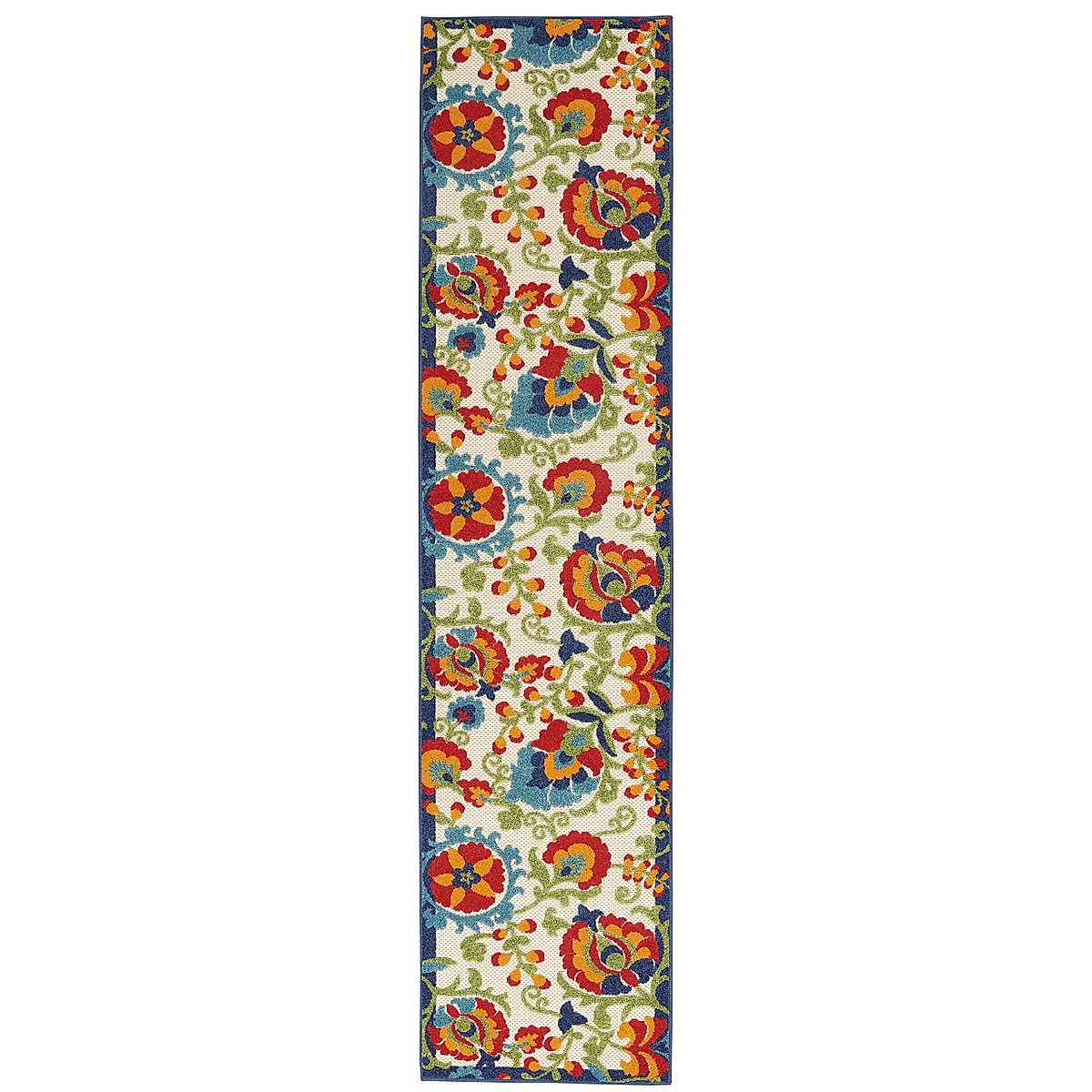 Nourison Aloha Indoor/Outdoor Multicolor 2'3" x 12' Area Rug, Easy Cleaning, Non Shedding, Bed Room, Living Room, Dining Room, Backyard, Deck, Patio (2x12)