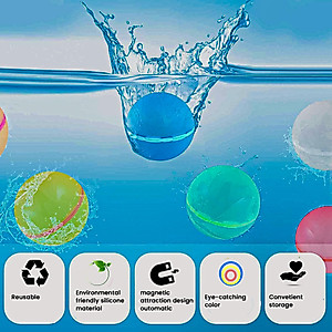 Reusable Water Balloons 6 Pcs Silicone Refillable Happy Water Balloon | Resealable Bombs Splash Swimming Pool Toys | Outdoor Party Water Ballon For Kids & Adult(Medium, 6, Count)