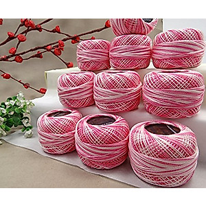 S2J Lot of 10 Pieces Anchor Tatting Crochet Cotton Thread Variegated Skein Yarn Ball