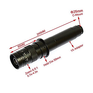 HAYEAR 14MP Monocular HDMI HD USB Digital Industry Video Microscope Camera Set Big Stereo Table Stand Zoom C-Mount Lens 144 LED Light (300X Zoon Lens)