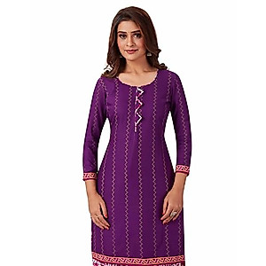 Miraan Women's Cotton Printed Readymade Salwar Suit XXX-Large Purple