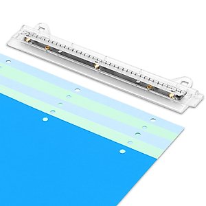 AEFFNOC 3 Hole Punch, Portable 3 Hole Puncher for Binder, Three Hole Punchers with 10 Inches Ruler, 3 Ring Hole Punches, 5 Sheets Capacity, for School, Office (White)