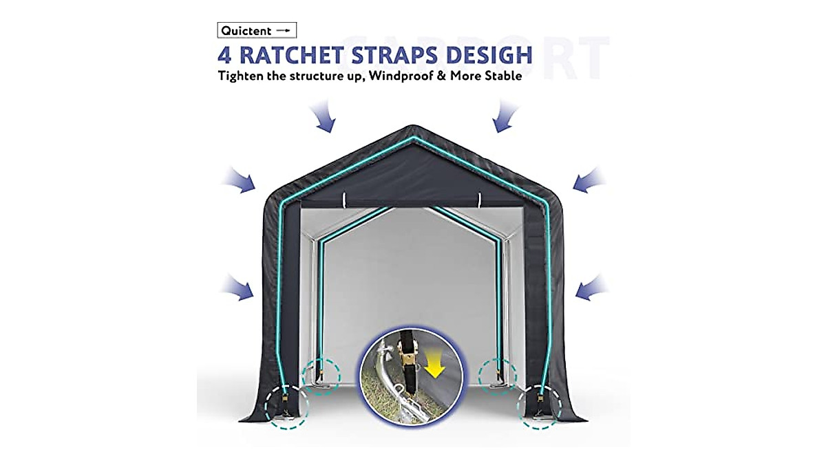 Quictent 7x12 ft Heavy Duty Outdoor Storage Shelter