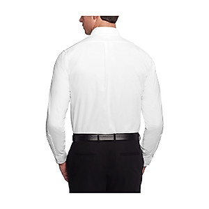 Van Heusen Men's Dress Shirt Oxford Solid Regular Fit, White, 16" Neck 34"-35" Sleeve