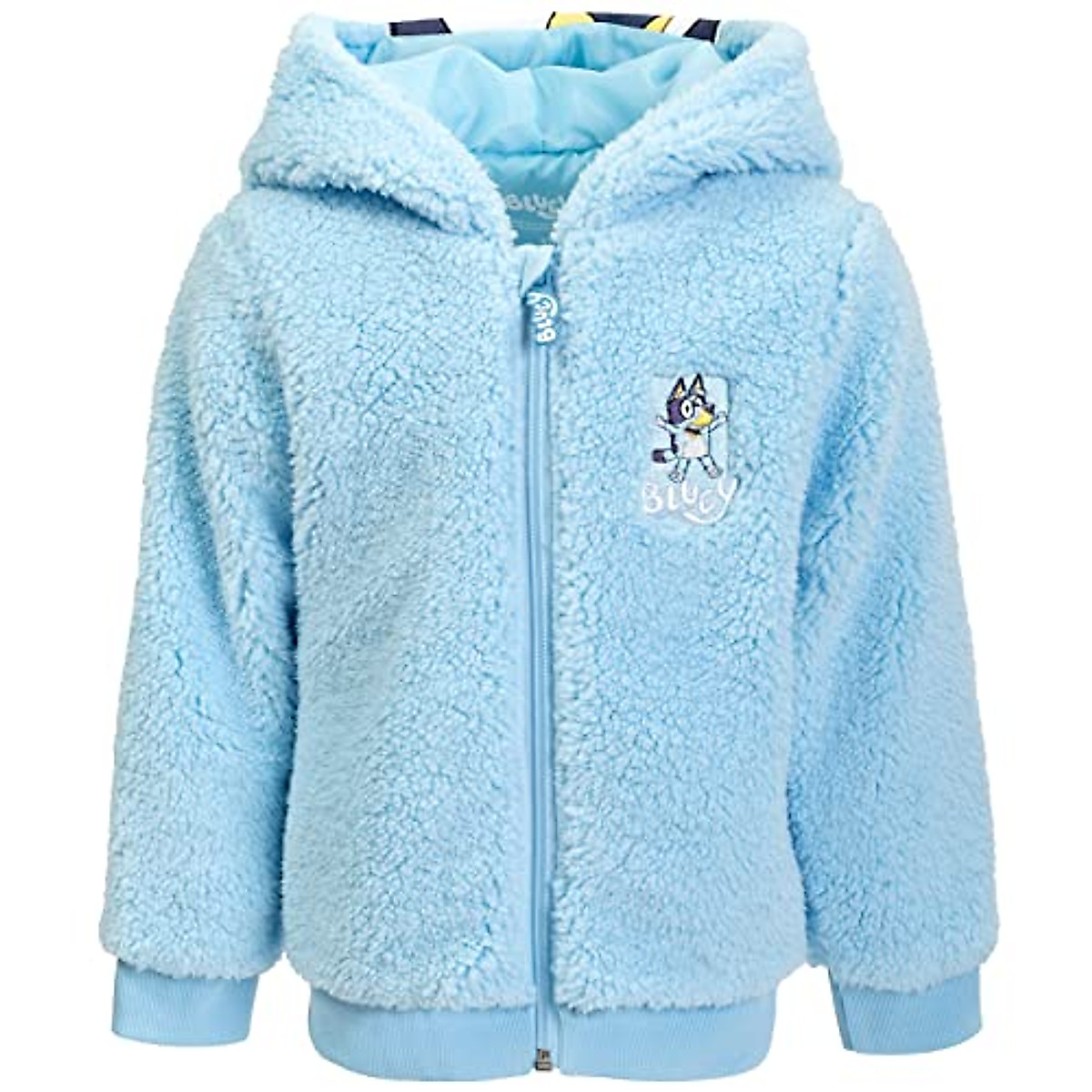 Bluey Little Boys Cozy Sherpa Zip Up Cosplay Hoodie 7-8 Blue