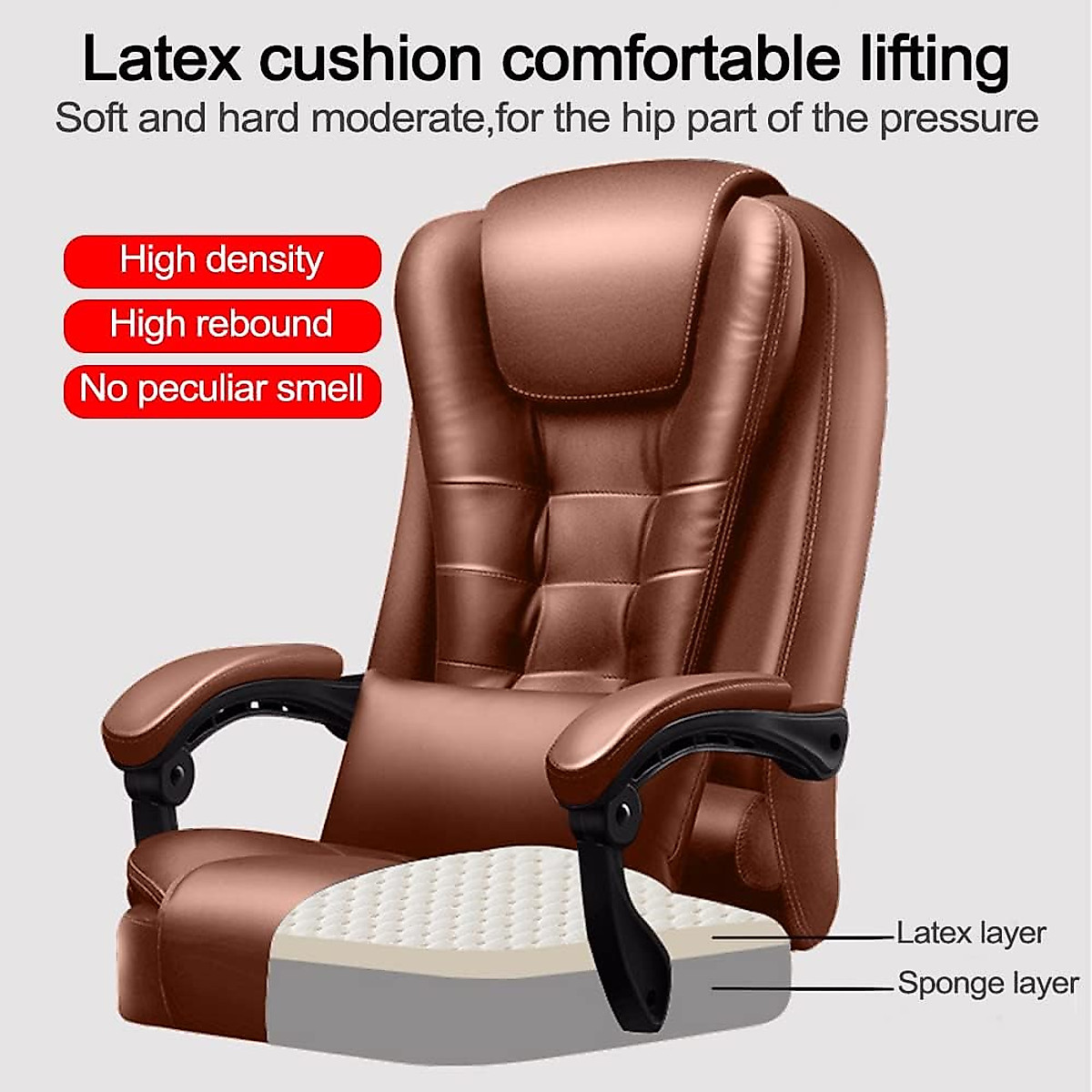 XUEGW Home Computer Chairs Office Chairs Big and Tall Desk Chair Back Support Computer Desk Chair Ergonomic High Back Cushion Lumbar Back Support