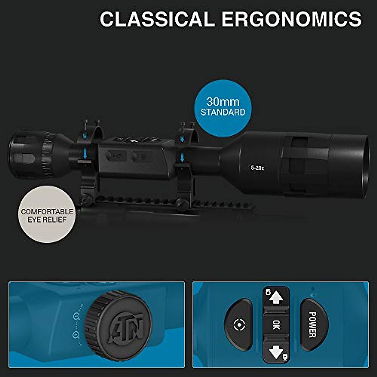 theOpticGuru ATN X-Sight-4k Pro 3-14x Smart Day/Night Scope w/Full HD Video rec, Smooth Zoom, Bluetooth and Wi-Fi (Streaming, Gallery & Controls)