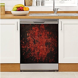 Dishwasher Magnet Cover Grunge Vintage Brown Texture Distressed Style Magnetic Refrigerator Stickers Decorative Appliance Cover Fridge Panels Metal Door Garage 23x26in