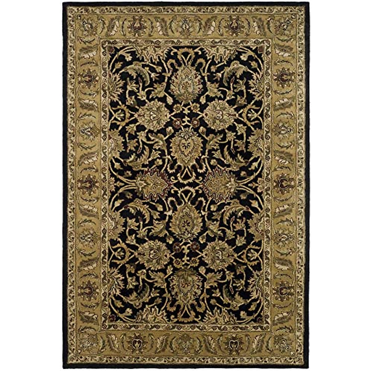 SAFAVIEH Classic Collection 6' x 9' Black / Gold CL252A Handmade Traditional Oriental Premium Wool Area Rug