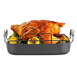 Cooks Standard Hard Anodized Roaster, 16-inch x 12-inch, Black