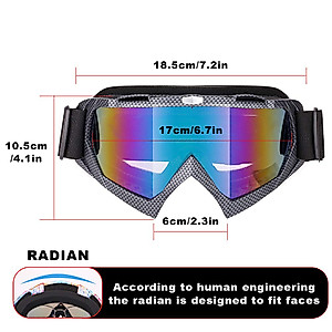 Rngeo Ski Goggles, 2 Pack Motorcycle Goggles Snowboard Glasses Men Women UV Protection Anti-Glare